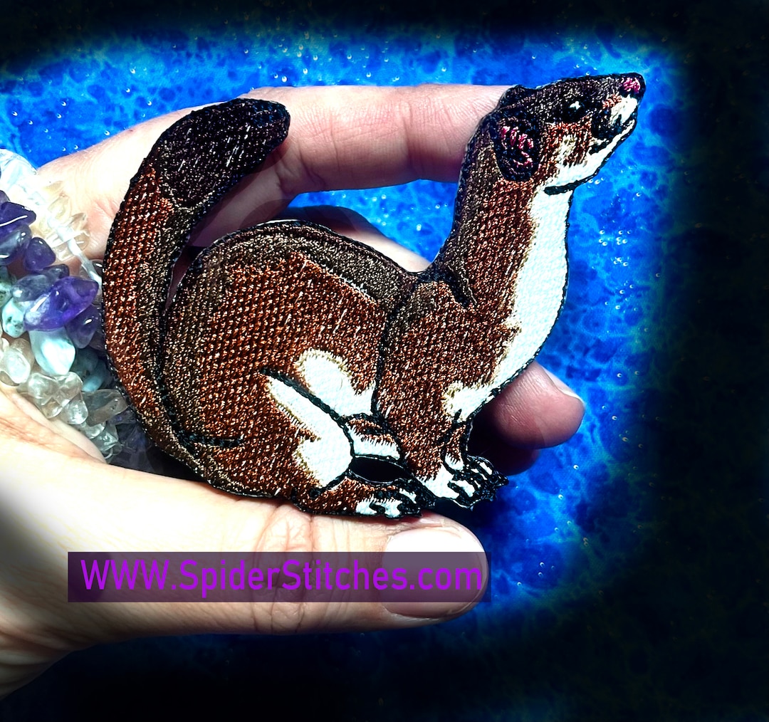 CUTE Stoat Long-tailed Weasel Iron on Patch Applique Sew on Animal ...