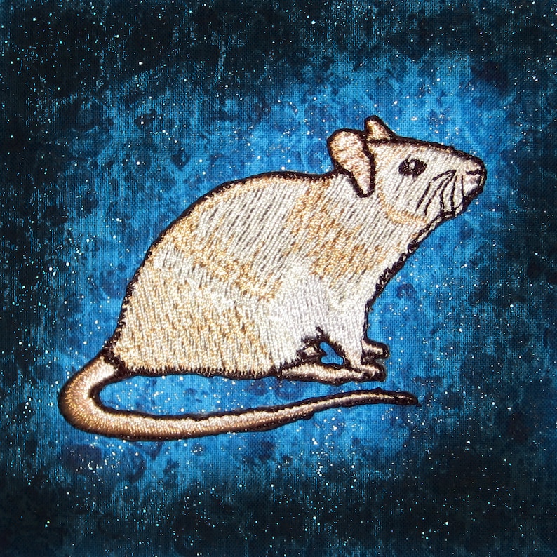 Fancy Cream Self Rat Steam Punk Iron on Patch - Etsy