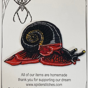 Epic Malaysian Fire Snail Vampire Snail Iron on Patch Platymma Tweediei ...