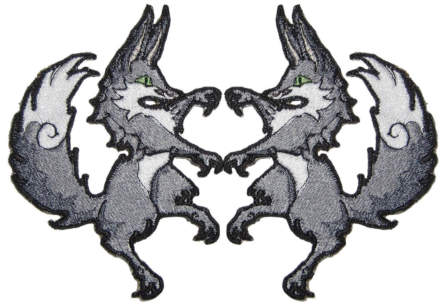 Epic Medieval Renascence Silver Fox Pair Crest Heraldic Heraldry Iron ...