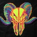 HUGE NEON Wicked Ram Skull Patch Iron on Patch or Sew on Pagen | Etsy