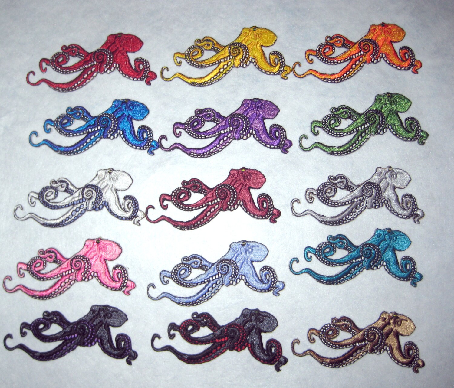 Small Pair Octopus Iron on Patch in Blue - Etsy