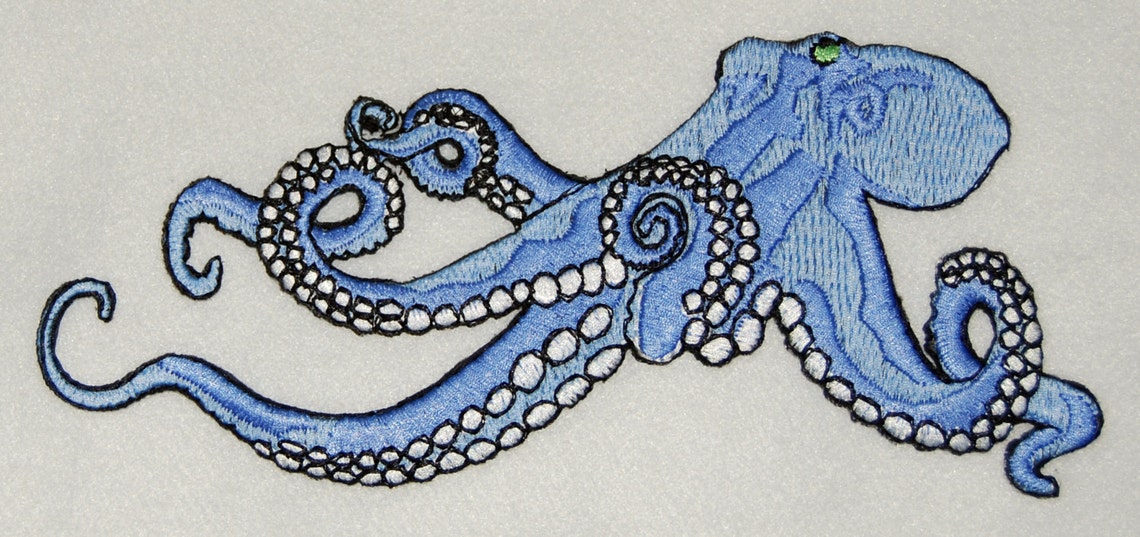 Huge Giant Octopus Octopi Jacket Back Iron on Patch Baby Blue | Etsy