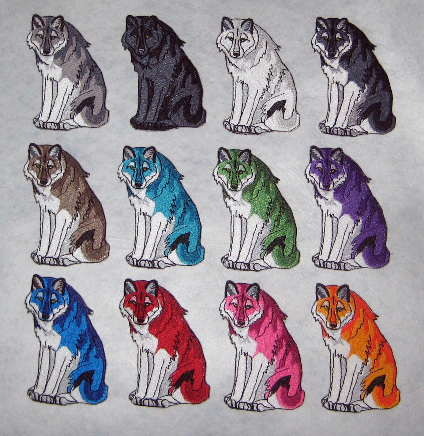 Silver Grey Wolf Iron on Patch | Etsy