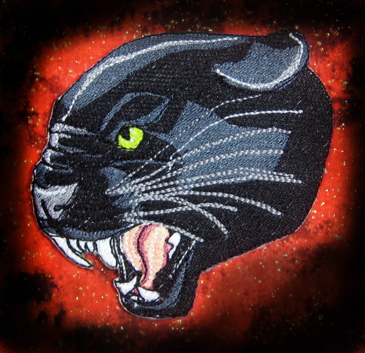 Growling Black Panther Head Iron on Patch Ready to Ship Big Cat - Etsy UK