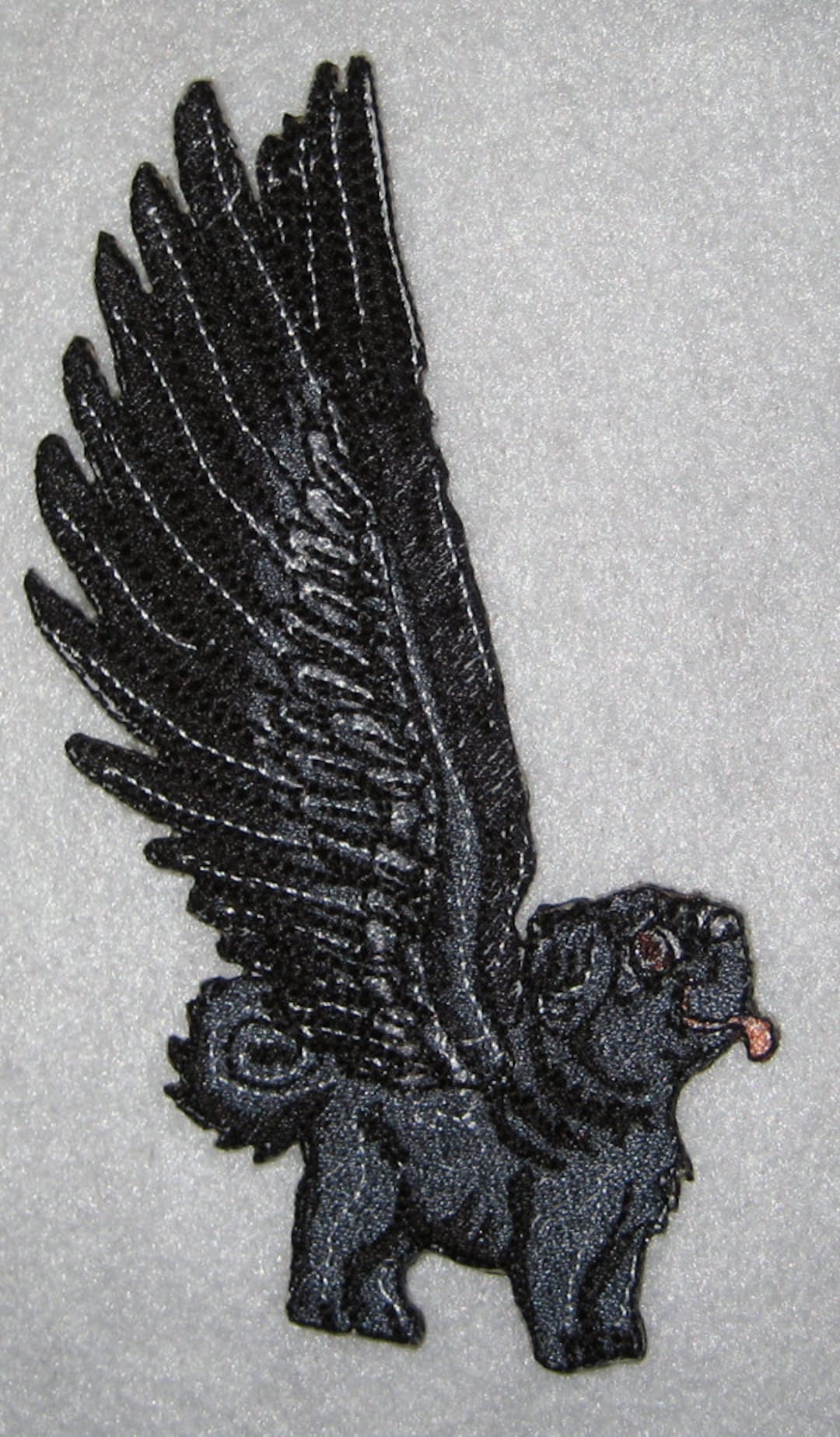 Epic Winged Pugasus Black Pug Angel Dog Iron on Patch - Etsy