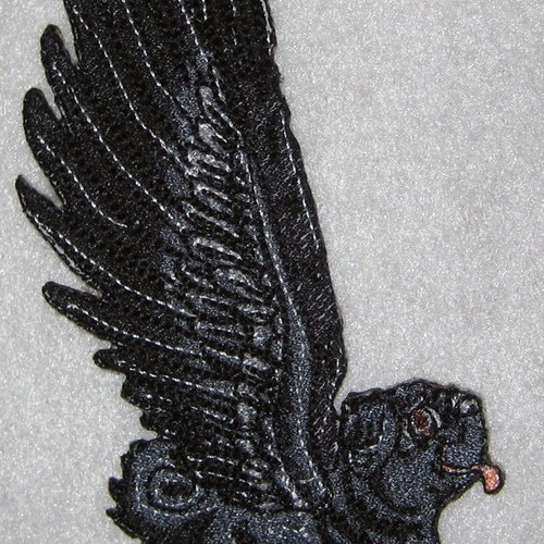 Epic Winged Pugasus Black Pug Angel Dog Iron on Patch | Etsy