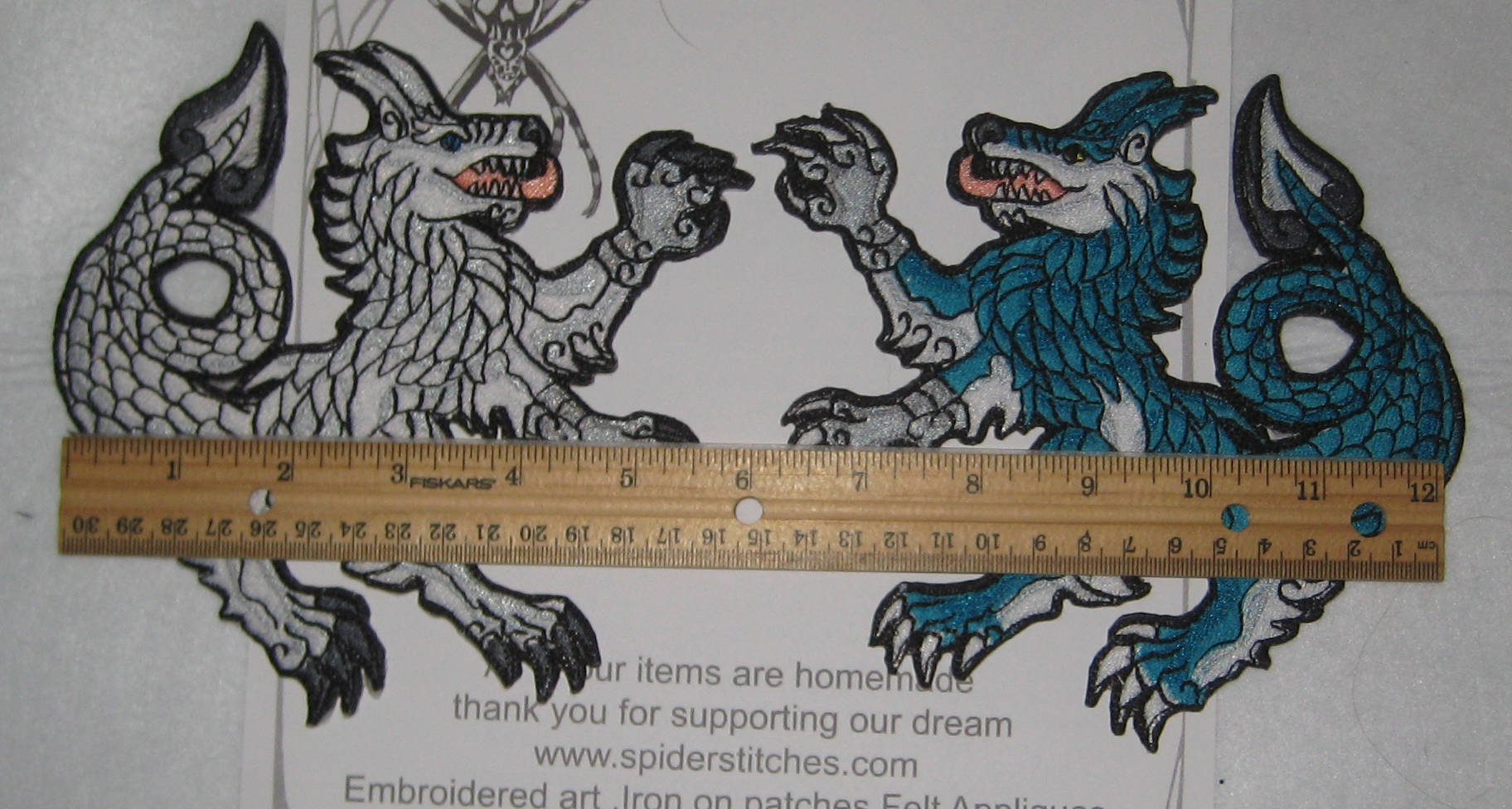 Pareja Rampant Alphyn Wolf Dragon Heraldy Heraldry Iron en - Etsy España