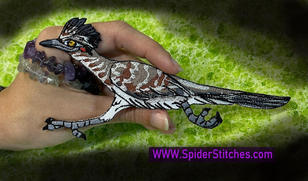 Racing Greater Roadrunner Bird Iron on Patch Road Runner Small ...