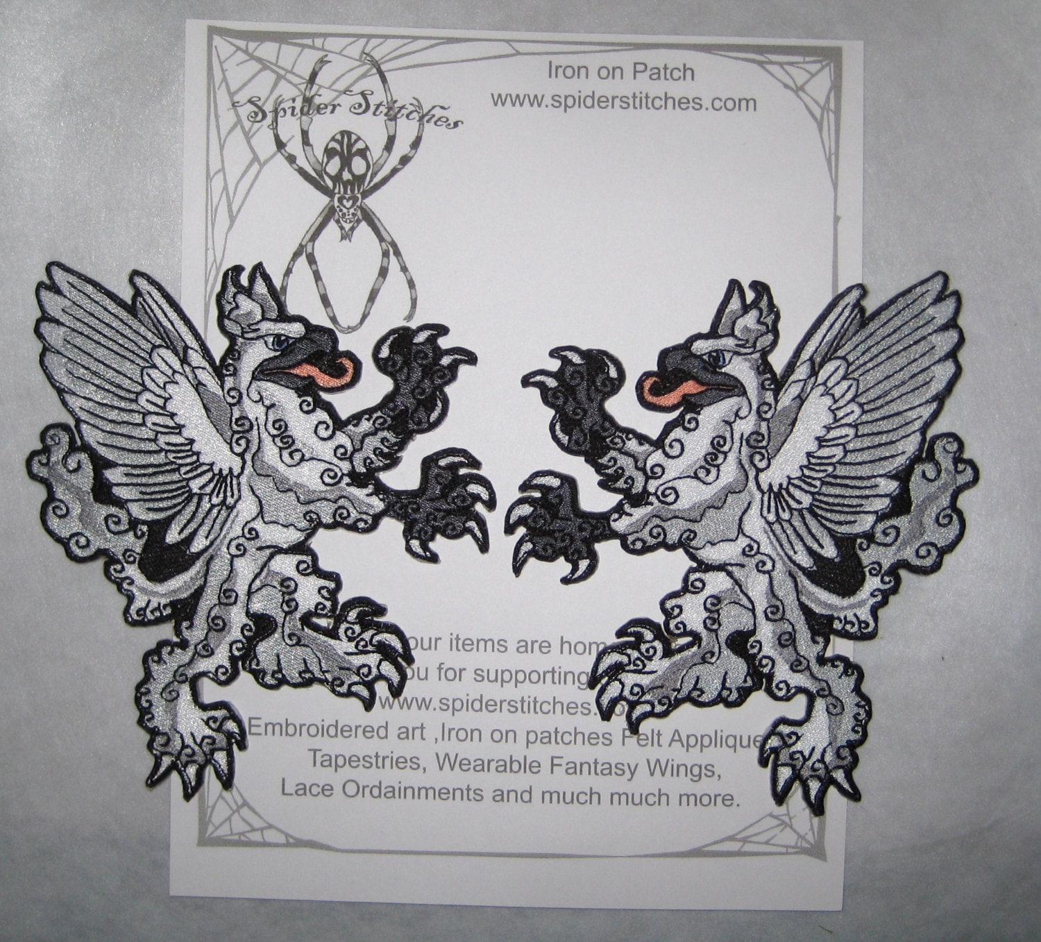 HUGE Rampant Griffin Heraldic Heraldry Iron on Patch Many Color Choices ...