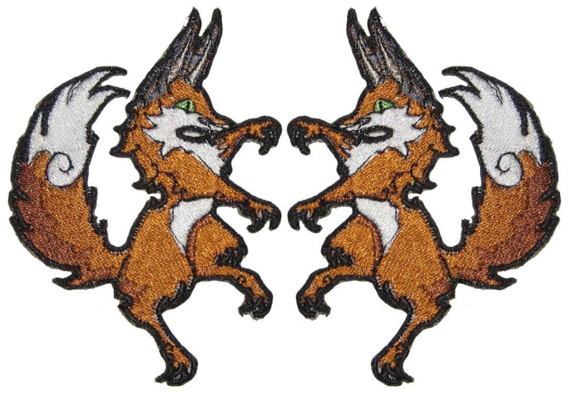 Epic Medieval Renascence Red Fox Pair Crest Heraldic Heraldry - Etsy