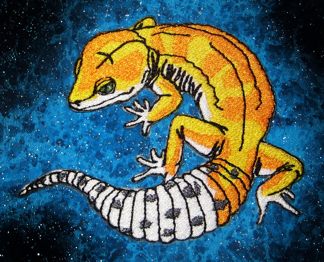 Epic Leopard Gecko Lizard Iron on Patch LIFE LIKE Applique - Etsy