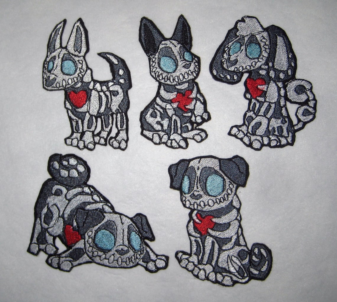 Skeleton Bone Dog Pembroke Welsh Corgi Iron on Patch | Etsy