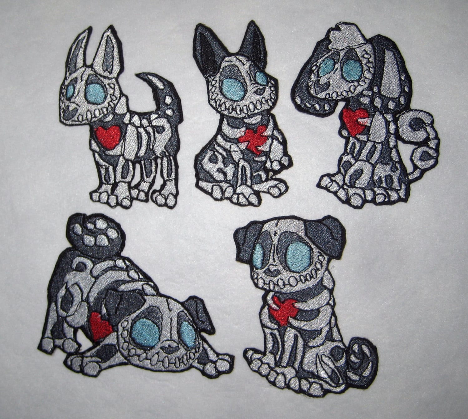 Skeleton Bone Dog Pug Iron on Patch | Etsy