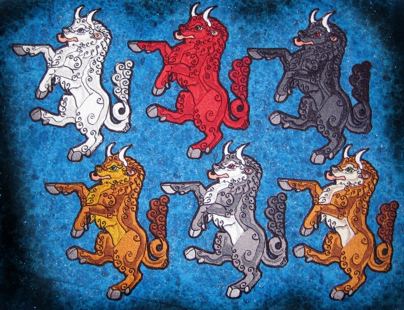 Giant Rampant Bull Heraldic Heraldry Iron on Patch Many Color - Etsy UK