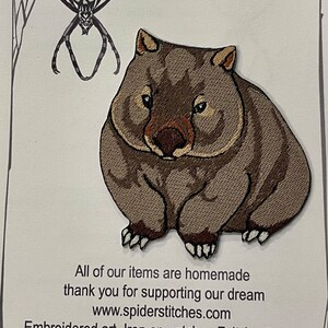 Wombat Iron-on Patch: Embroidered Marsupial Applique - Etsy