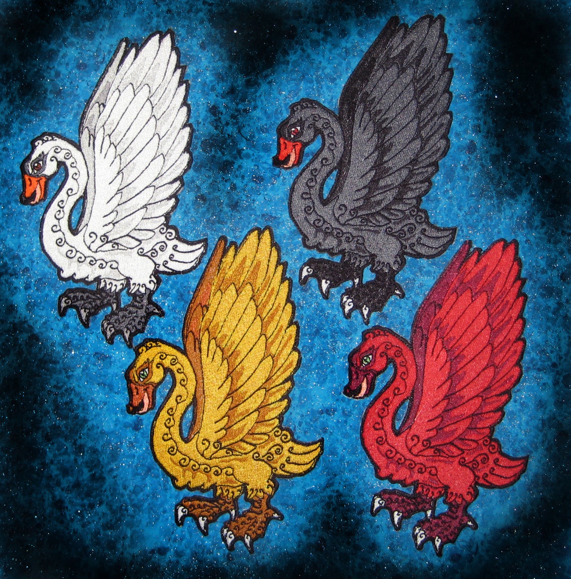 HUGE Rampant SWAN Heraldic Heraldry Iron on Patch Many Color | Etsy