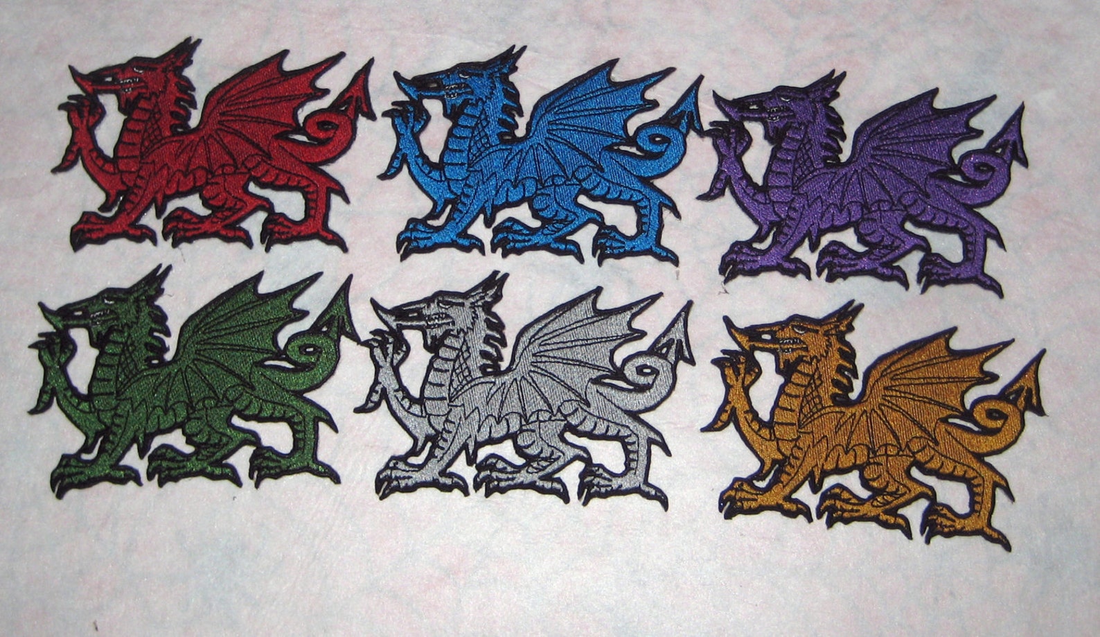 Welsh Flag Red Dragon Heraldic Heraldry Iron on Patch Pair - Etsy