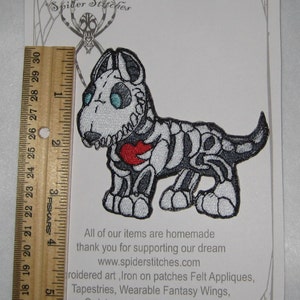 Skeleton Bone Dog Bull Terrier Iron on Patch - Etsy