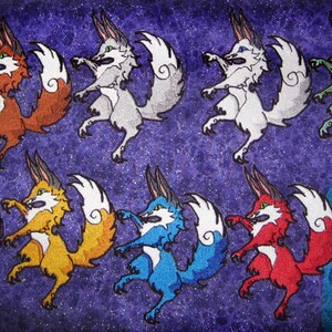 Fox Pair Medieval Renascence Crest Heraldic Heraldry Iron on Patch Pair ...