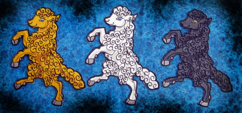 HUGE Rampant Sheep Lamb Heraldic Heraldry Iron on Patch Many - Etsy
