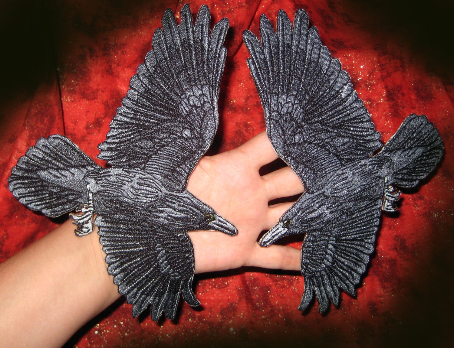 Awesome Flying Raven Crow Black Bird Pair Iron ON Patch - Etsy