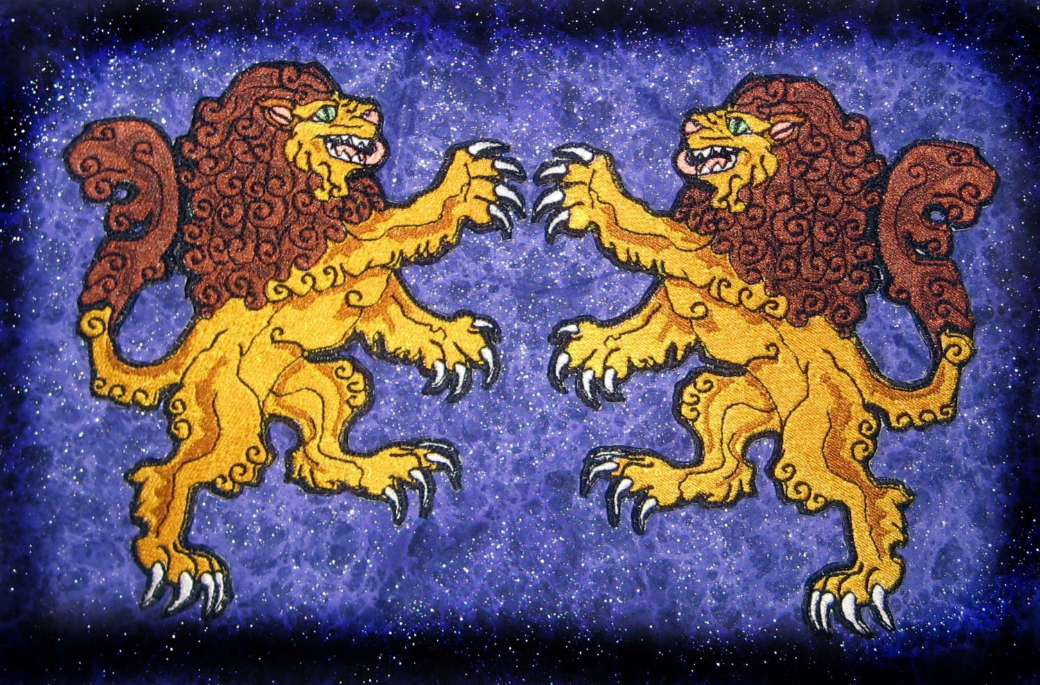 HUGE Rampant Lion Heraldic Heraldry Iron on Patch Many Color | Etsy