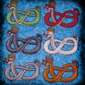 HUGE King Adder Snake Heraldic Heraldry Iron on Patch Many Color ...