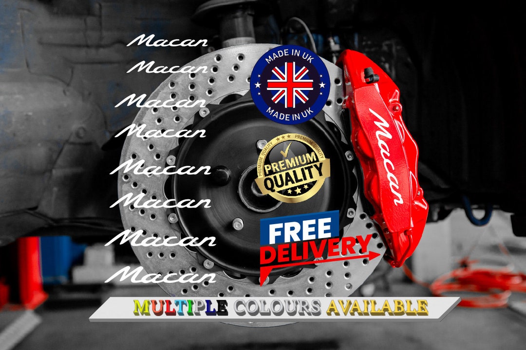 MACAN PORSCHE Stickers Set of 8 for Calliper High Temp Vinyl Luxury ...