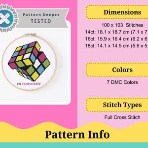 I'm Complicated Cross Stitch Pattern. Rubik Cube Funny Cross Stitch ...
