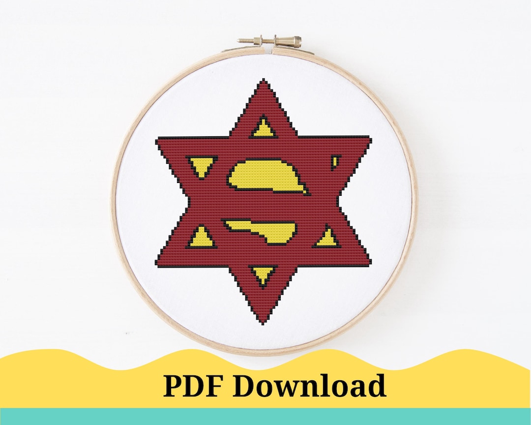 Super Jew Cross Stitch Pattern, Home Decor Cross Stitch Pattern. Jewish ...
