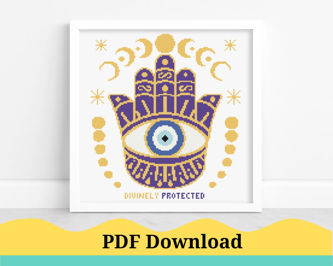 Divinely Protected Cross Stitch Pattern, Home Decor Cross Stitch ...