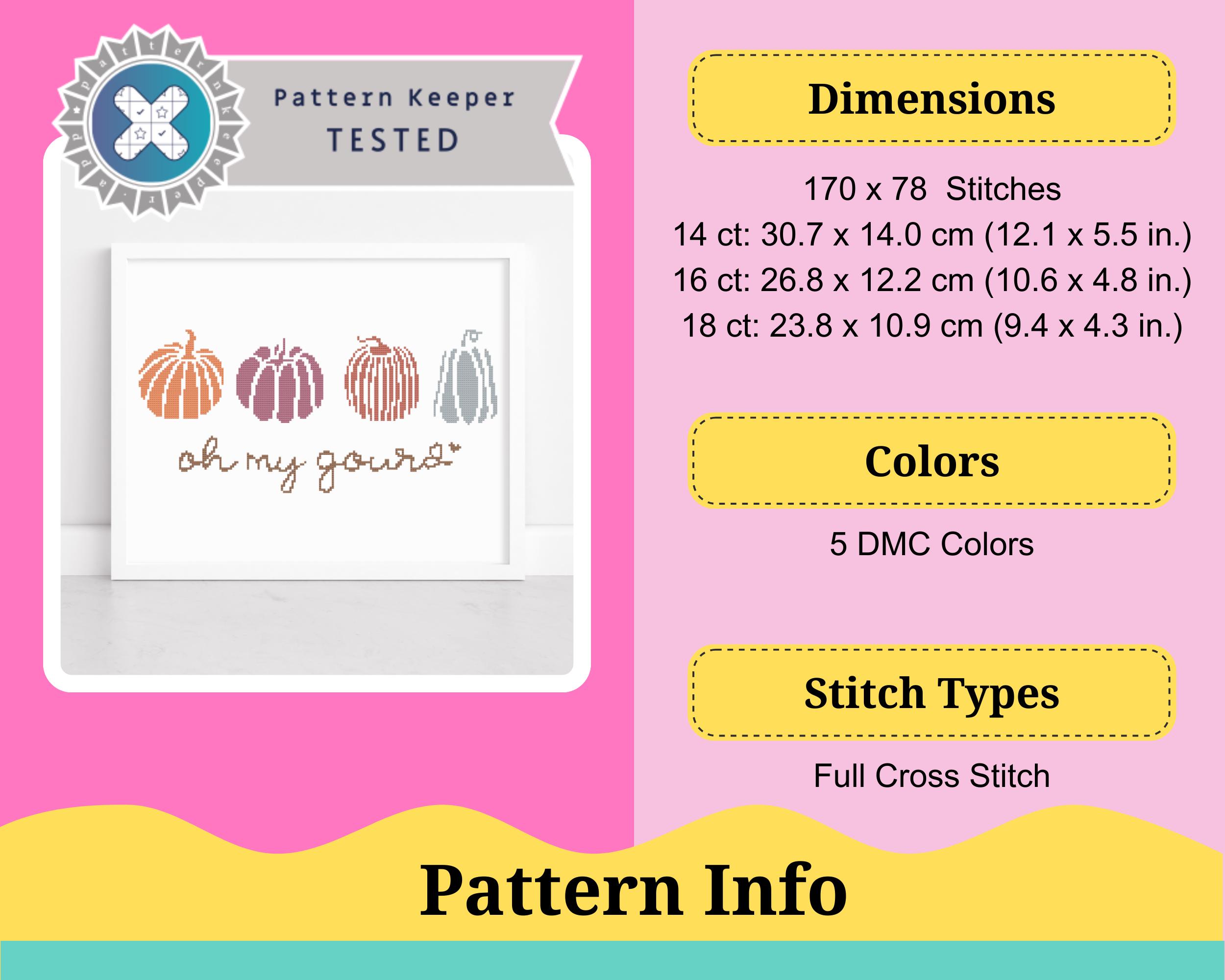 Oh My Gourd Cross Stitch Pattern, Home Decor Cross Stitch Pattern ...