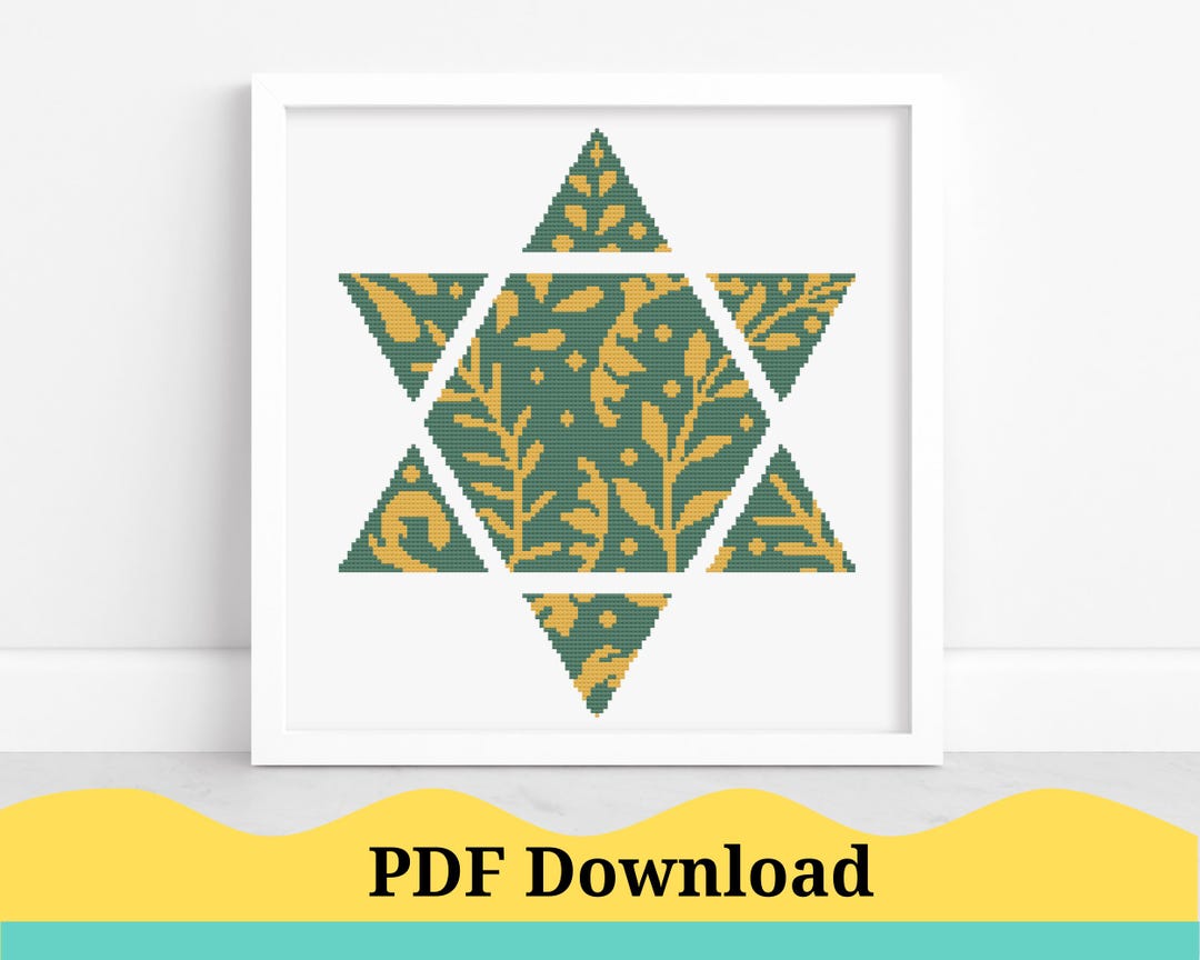 Star of David Cross Stitch Pattern, Home Decor Cross Stitch Pattern ...