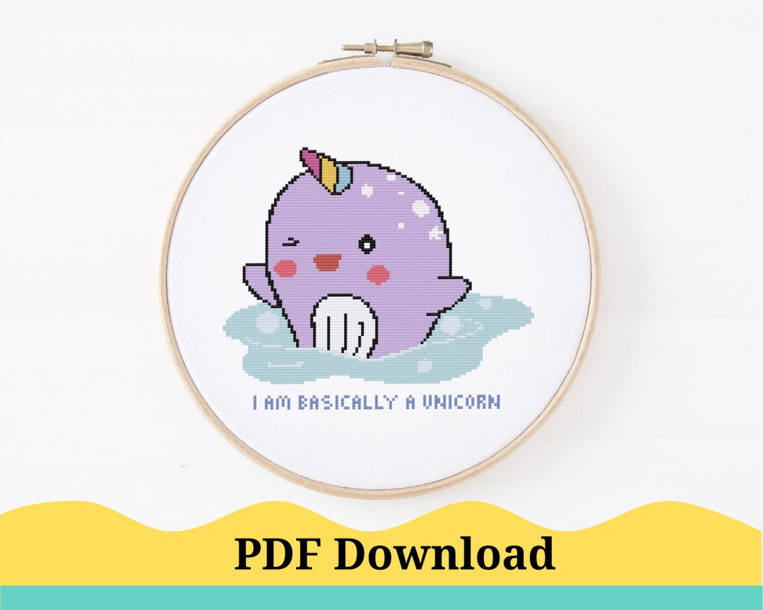 I Am Basically A Unicorn Cross Stitch Pattern. Narwhal Unicorn Cross ...