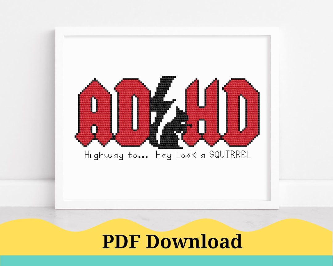 ADHD Neurodiversity Awareness Cross Stitch Pattern, Neurodiversity ...