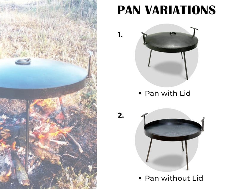 16" (40cm) Personalized Camp Fire Skillet From A Harrow Disk With Lid ...