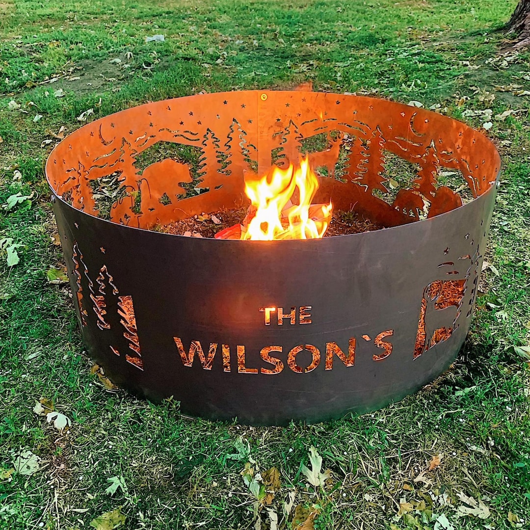 Custom Heavy Duty Northwood Fire Ring, Personalized Backyard Fire Pit ...