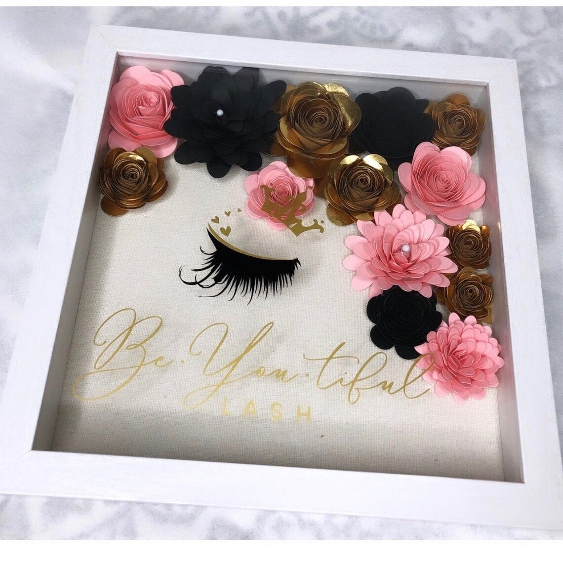 Paper Flower Shadow Box Frame - Etsy