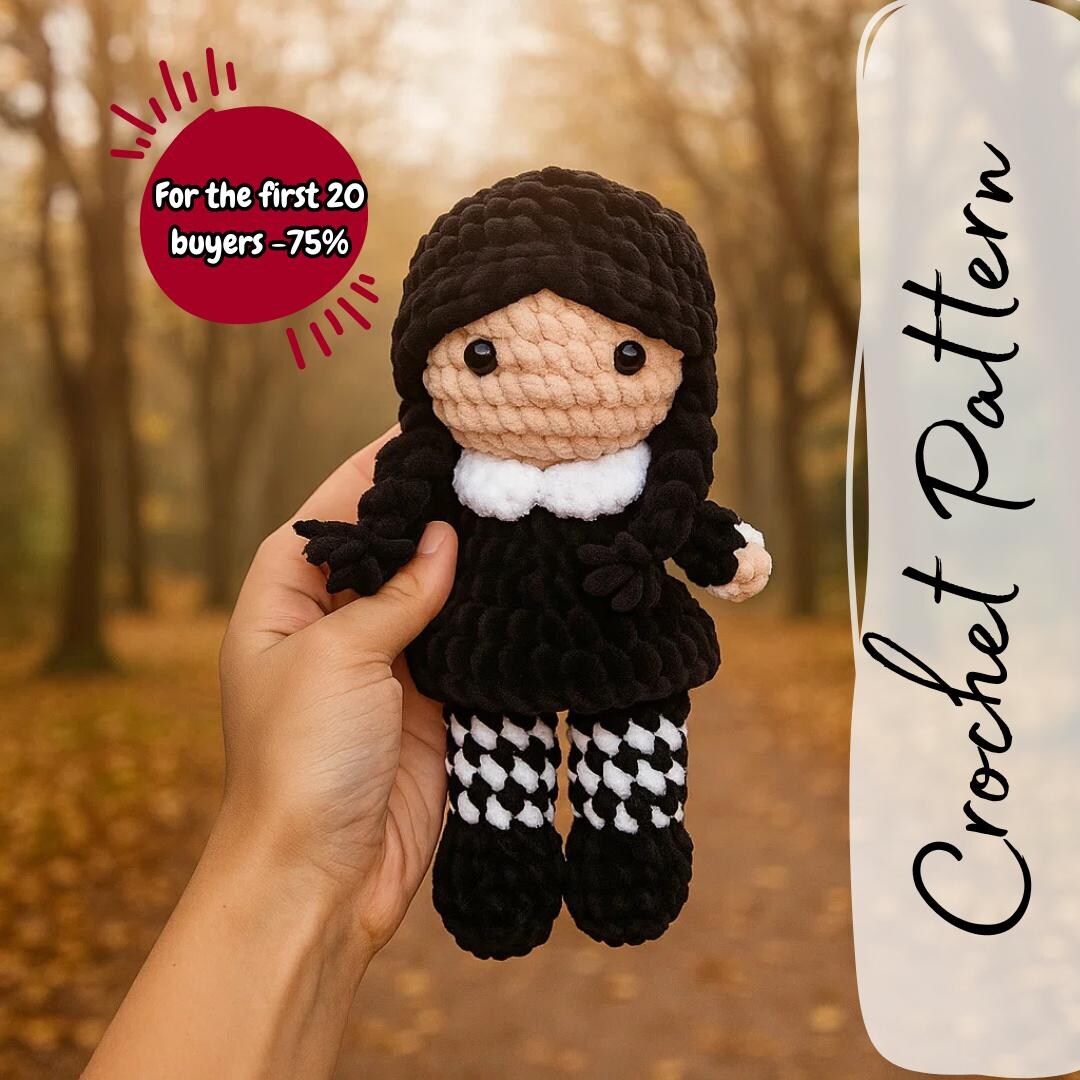 Wednesday Addams Crochet Pattern in English | Wednesday | Low Sew ...