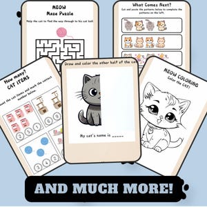 Cats Activity Book for Kids Fun and Educational 20 Pages Writing, Math ...
