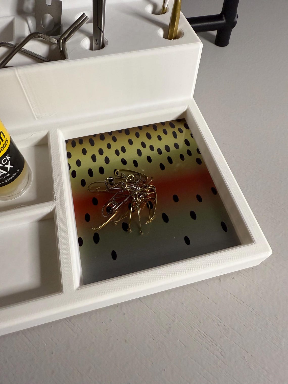 Fly Tying Desk Organizer, Magnetic Tray, Rainbow Trout Art - Etsy
