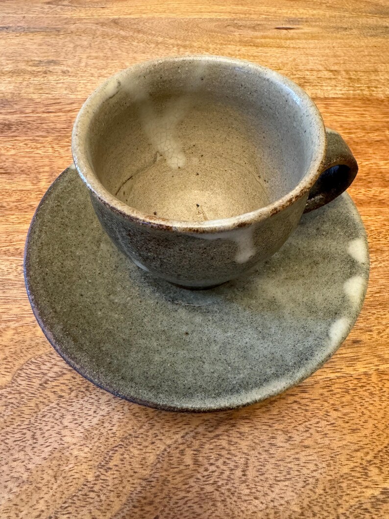 Japanese Studio Pottery Coffee Cup and Saucer Sets Shigarakiyaki a Set ...