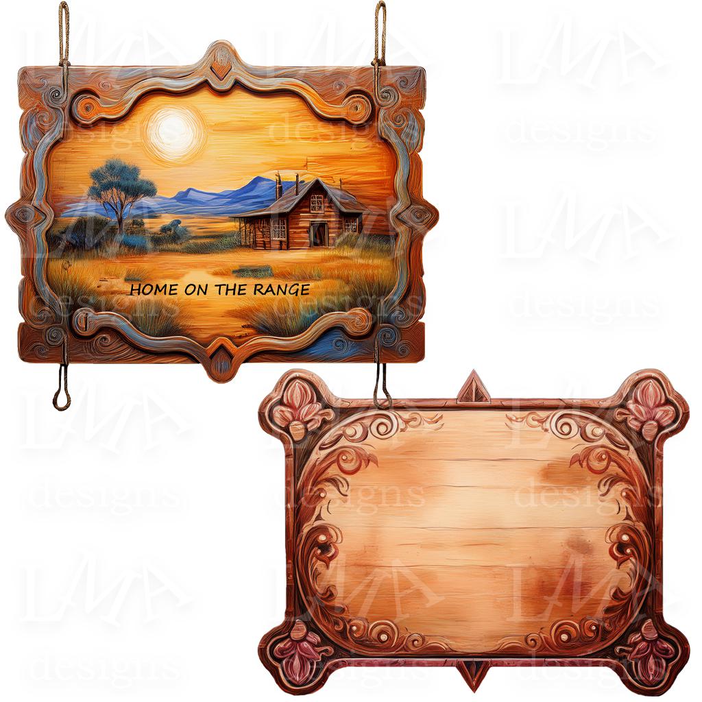 14 Western Plaques - Clipart Images - Etsy