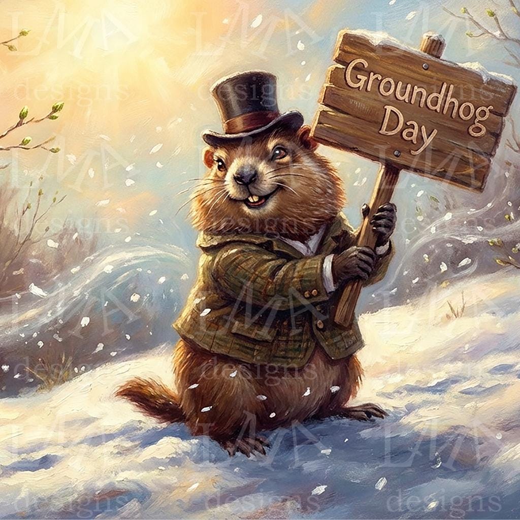 12 Groundhog Day Backgrounds Clipart Images – Set 2 - Etsy