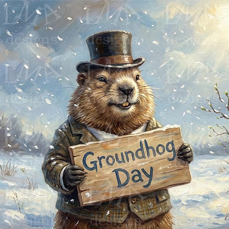12 Groundhog Day Backgrounds Clipart Images – Set 3 - Etsy