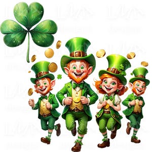 20 St. Patrick’s Day Leprechauns, Shamrocks, 4-leaf Clovers, Pot-o-gold ...