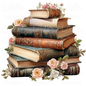 12 Victorian Old Books Clipart Images - Etsy