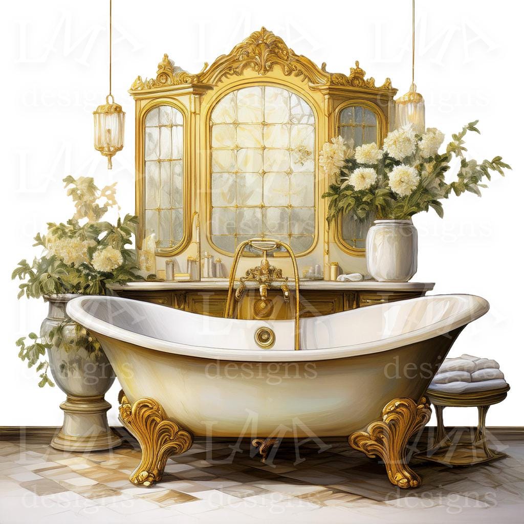 10 Victorian Bathroom Clipart Images - Etsy