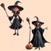 Playful Witches Clipart Images - Transparent Witches for Halloween and ...